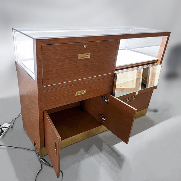 DM174 Counter Display Case with Back Mirror – TUTU DISPLAY