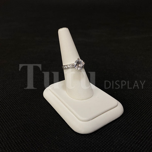 Jewelry Display | Ring Cone Display | White Leather Display – TUTU DISPLAY