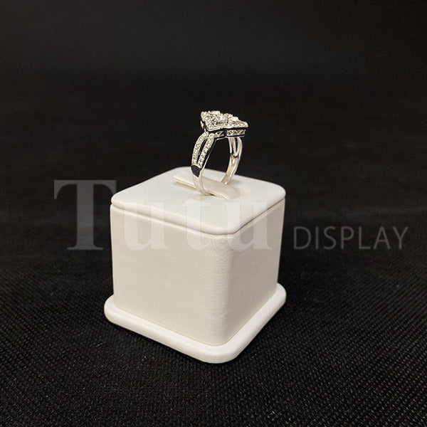 Jewelry Display | Ring Display | White Leather Single Ring Display ...