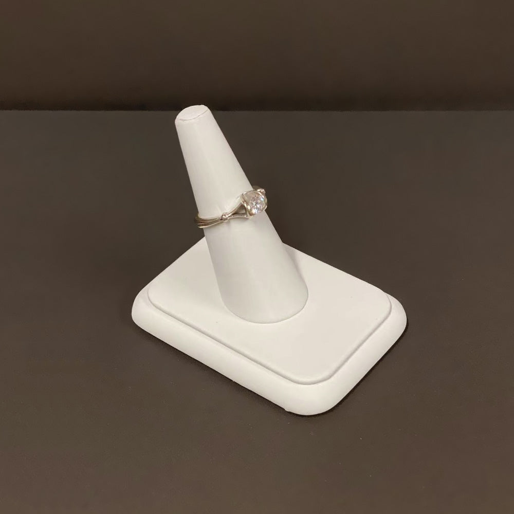 Jewelry Display | Ring Cone Display | White Leather Display – TUTU DISPLAY